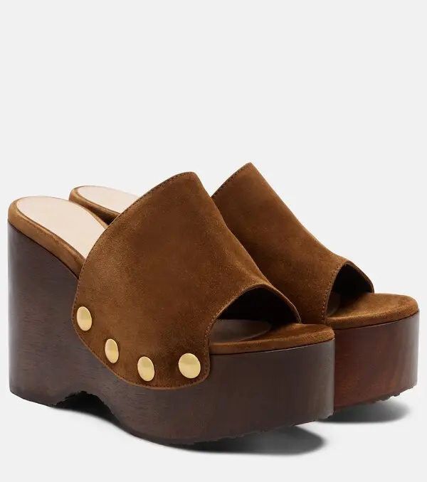 GIANVITO ROSSI Ardea Embellished Suede Wedges