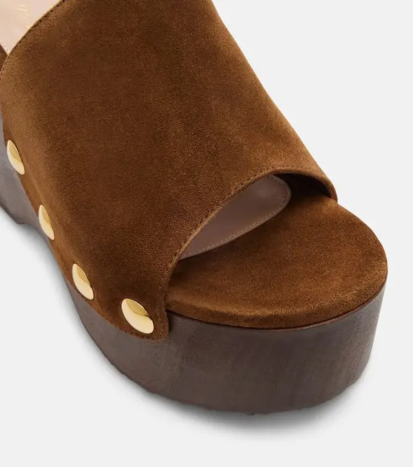 GIANVITO ROSSI Ardea Embellished Suede Wedges