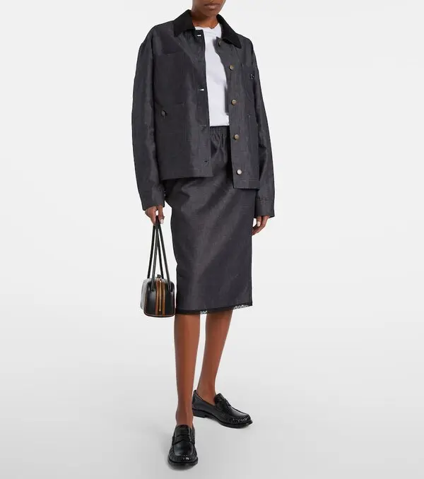 Prada Cotton And Linen Chambray Jacket