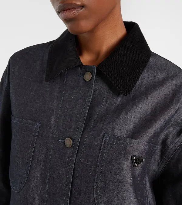 Prada Cotton And Linen Chambray Jacket