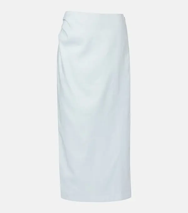 SIR. Linen Midi Skirt In Ice