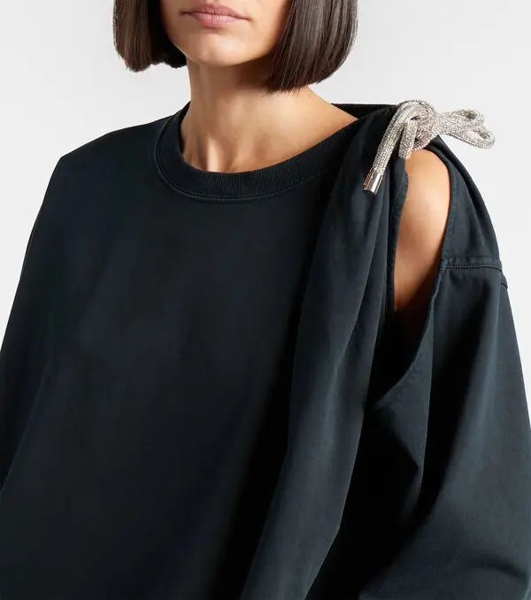 AREA Embellished Cotton Jersey T-shirt
