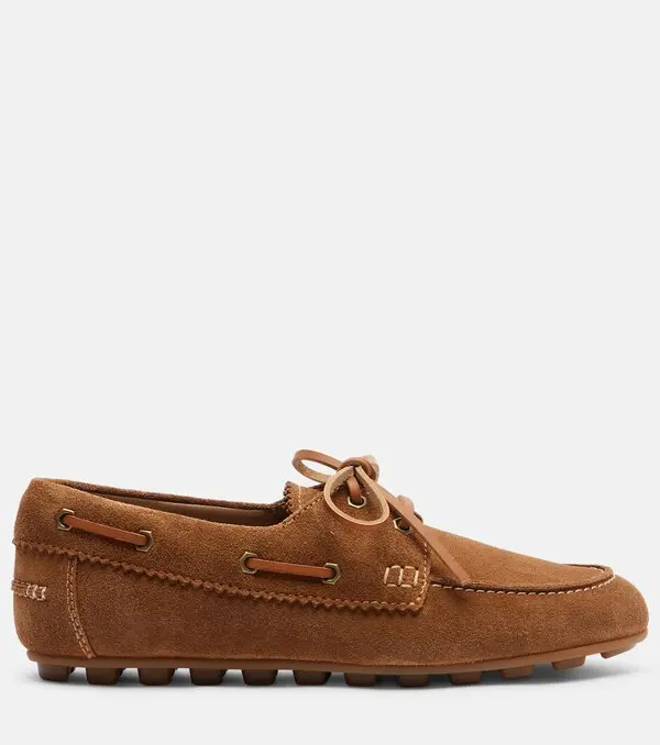 Hogan Suede Lace-up Boat Shoes