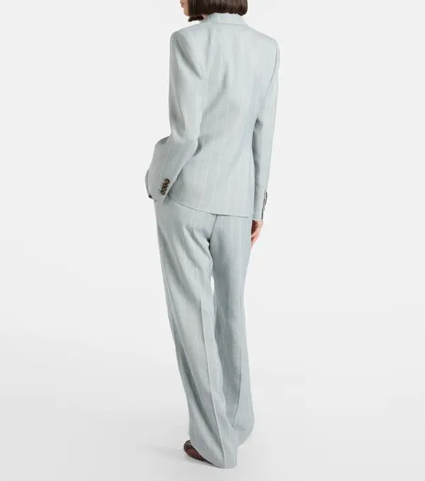 BLAZÉ MILANO Striped Tailored Trousers - Grey