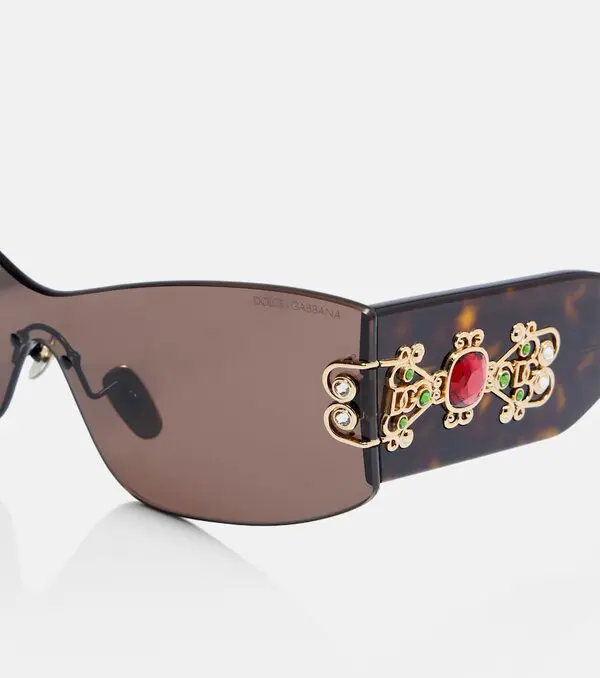 Dolce & Gabbana Embellished Rectangular Sunglasses
