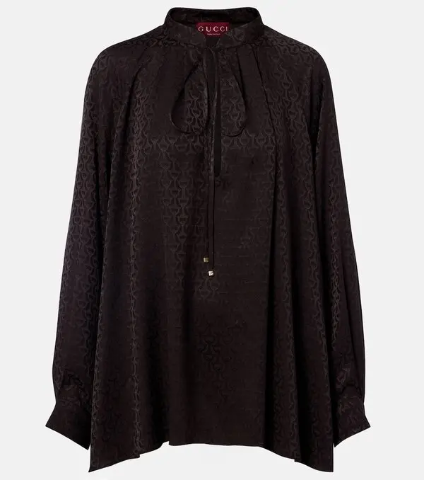 Gucci Printed Silk Shirt - Brown