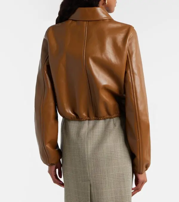 Gucci Leather Bomber Jacket