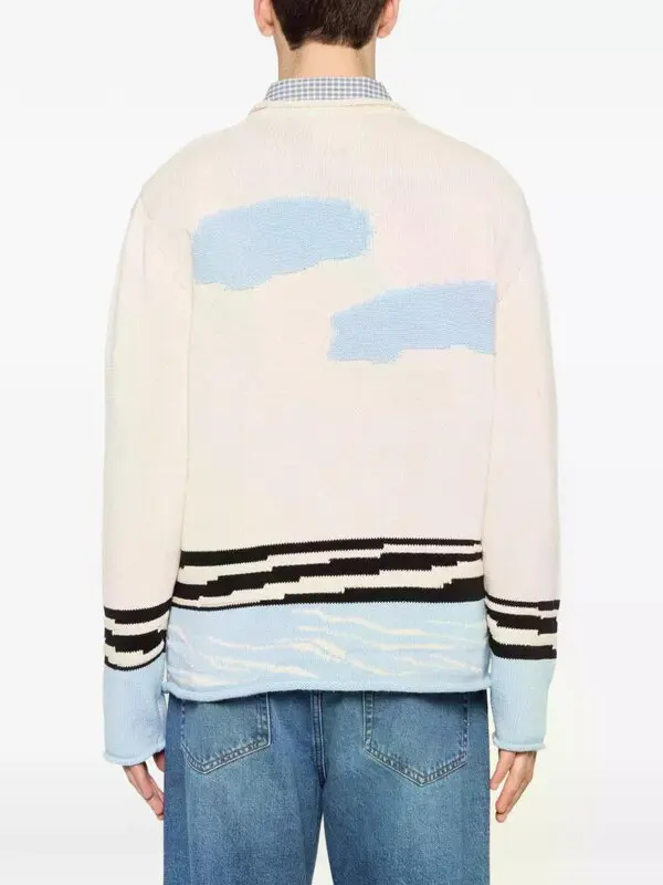 Nn07 Mikkel House-graphic Crew-neck Sweater