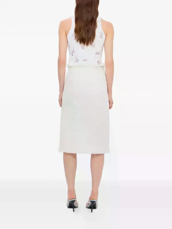 MSGM Midi Skirt With Frayed Trim