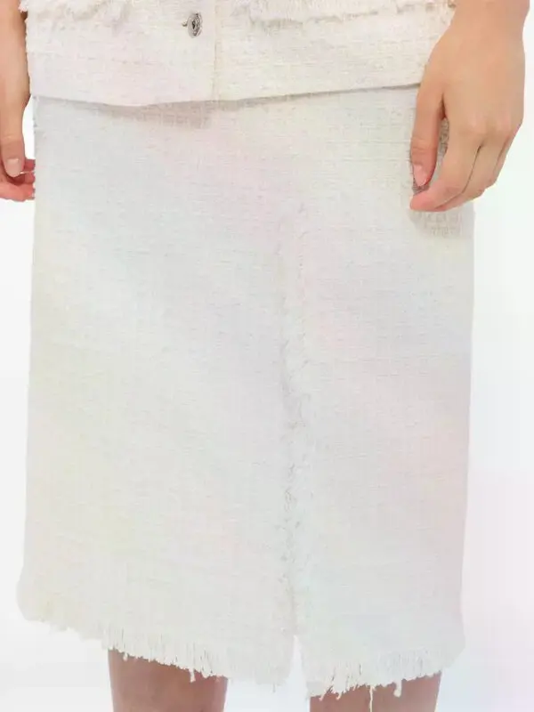 MSGM Midi Skirt With Frayed Trim