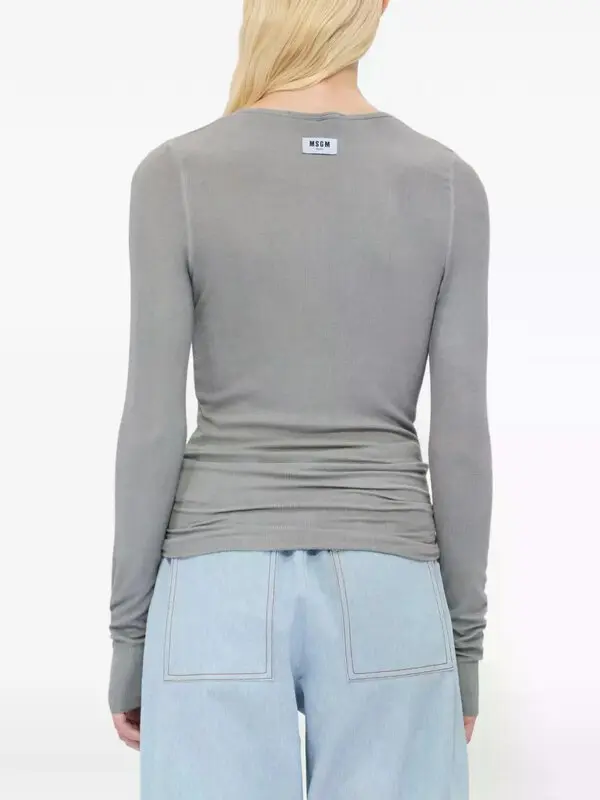 MSGM Long Sleeve Ribbed Top