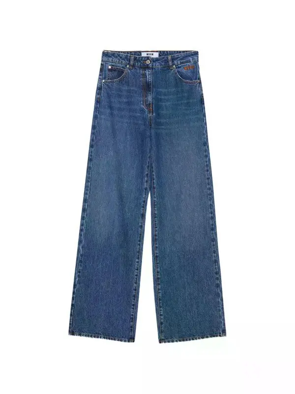 MSGM Buttoned Wide-leg Jeans - Blue