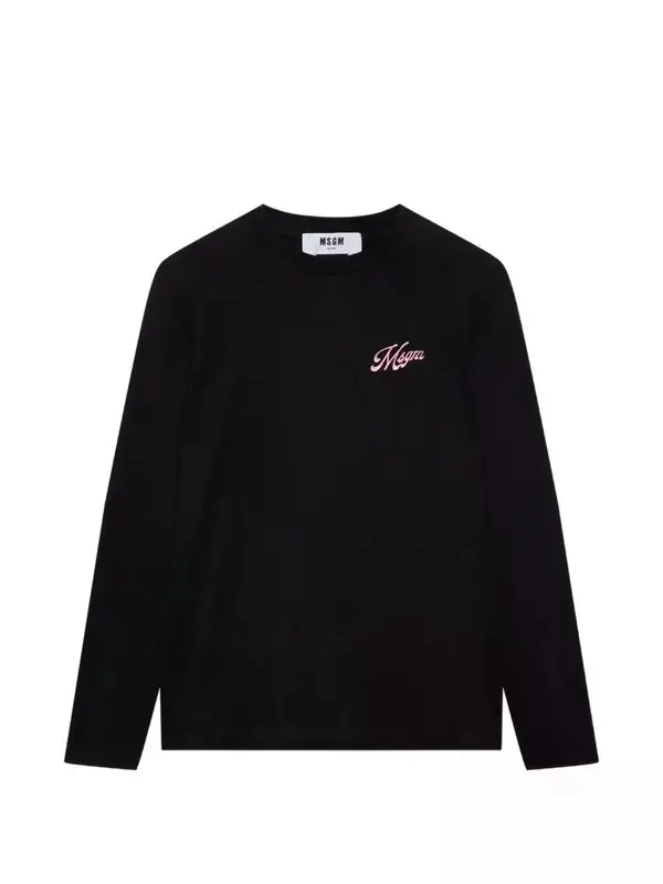 MSGM Embroidered Long-sleeve Cotton Sweatshirt