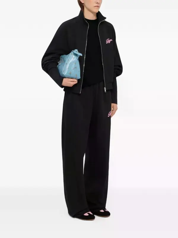 MSGM Embroidered Long-sleeve Cotton Sweatshirt