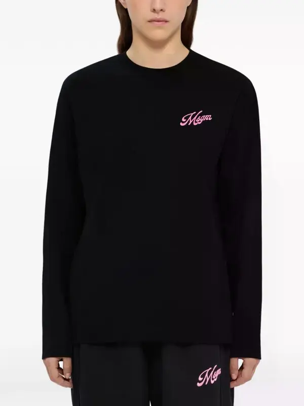 MSGM Embroidered Long-sleeve Cotton Sweatshirt