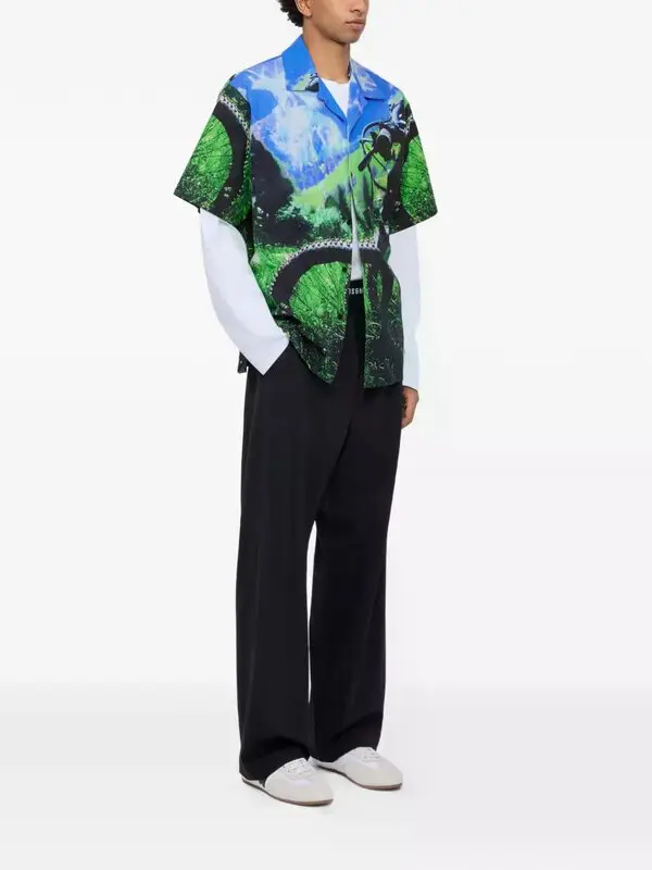 MSGM Open-collar Graphic Shirt