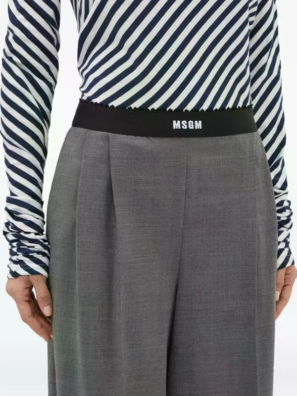 MSGM Logo Print Trousers