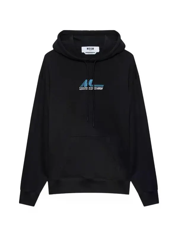 MSGM Graphic Print Drawstring Hoodie