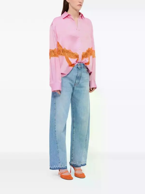 MSGM Lace Panel Shirt