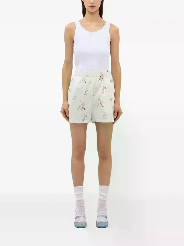 MSGM Floral Print Elasticated Waist Shorts