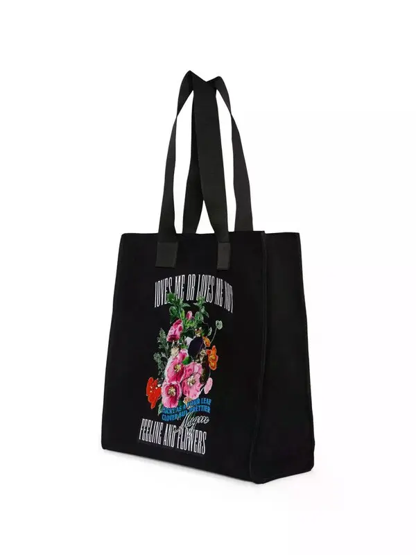 MSGM Floral Print Tote Bag - Black