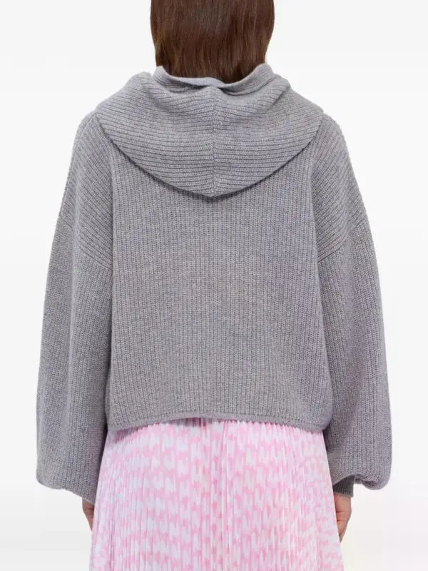 MSGM Hooded Balloon-sleeve Sweater - Grey