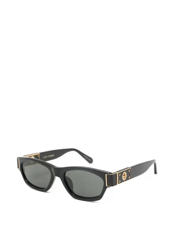 Linda Farrow Clara Rectangle Sunglasses - Black