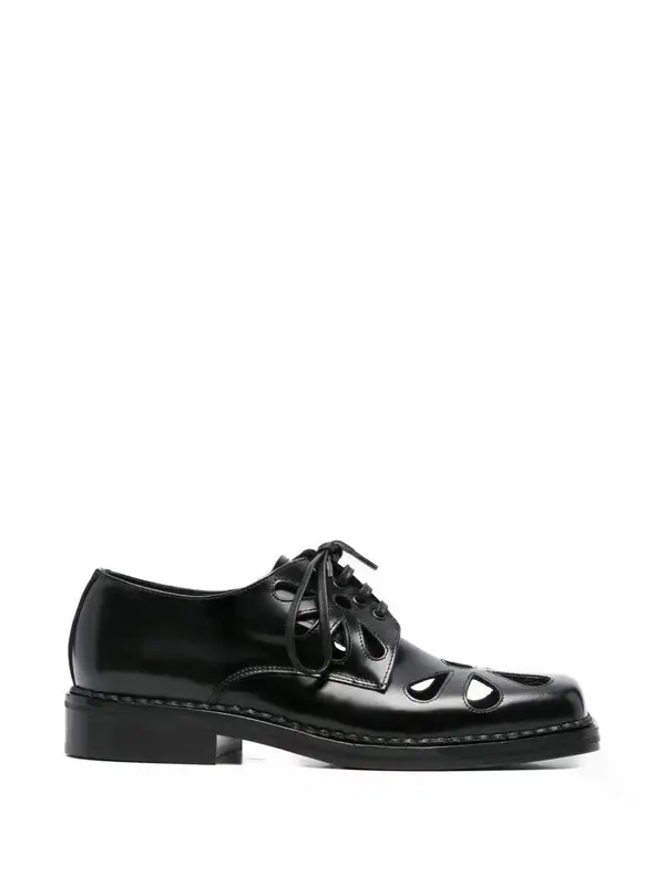 Simone Rocha Leather Daisy Derby Shoes - Black
