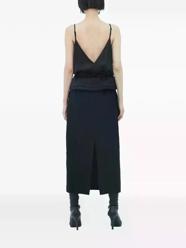 JUUN.J V-neck Pinstripe Midi Dress