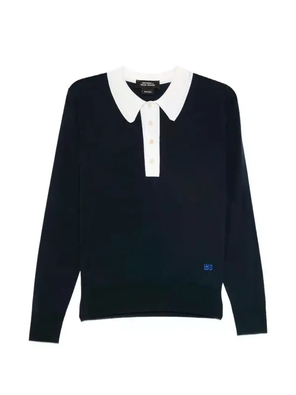WALES BONNER Henry Merino Wool Sweater - Blue