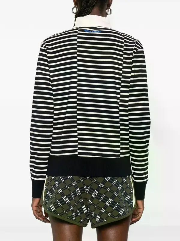 WALES BONNER Striped Collared Polo Top