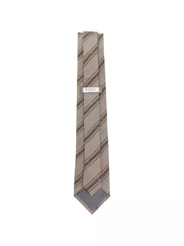 Brunello Cucinelli Striped Pattern Neck Tie - Neutrals