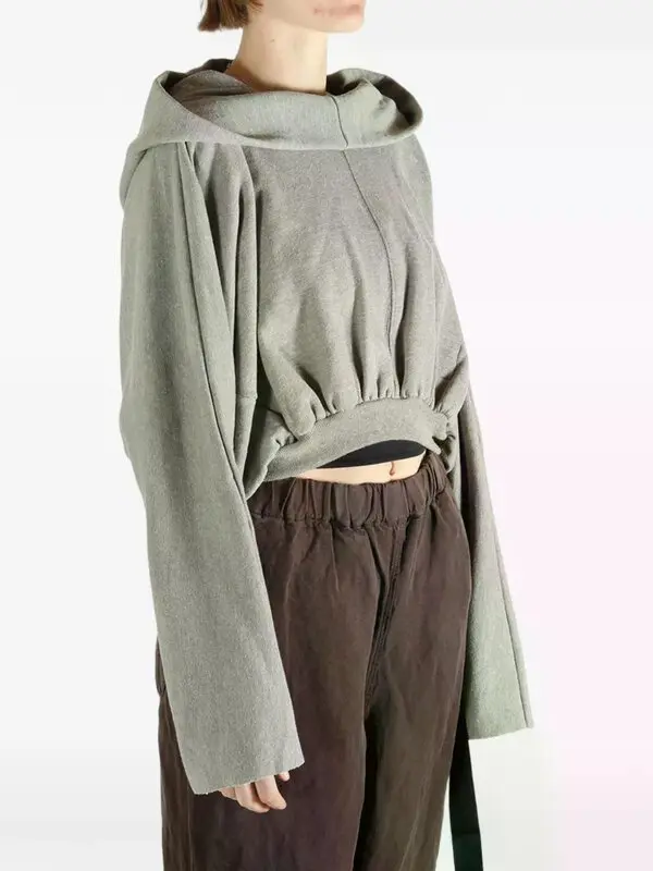 Rick Owens Boxy Drawstring Hem Hoodie