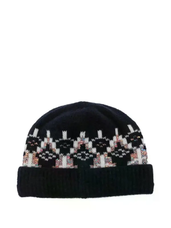 Loewe Sequin Patterned Beanie - Blue
