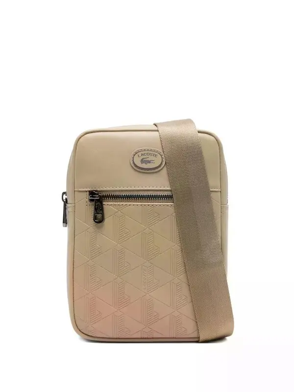 Lacoste Embossed Logo Cross Body Bag - Neutrals