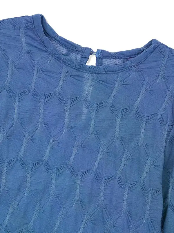 STUDIO TOMBOY Long Sleeve T-shirt With Keyhole Detail - Blue