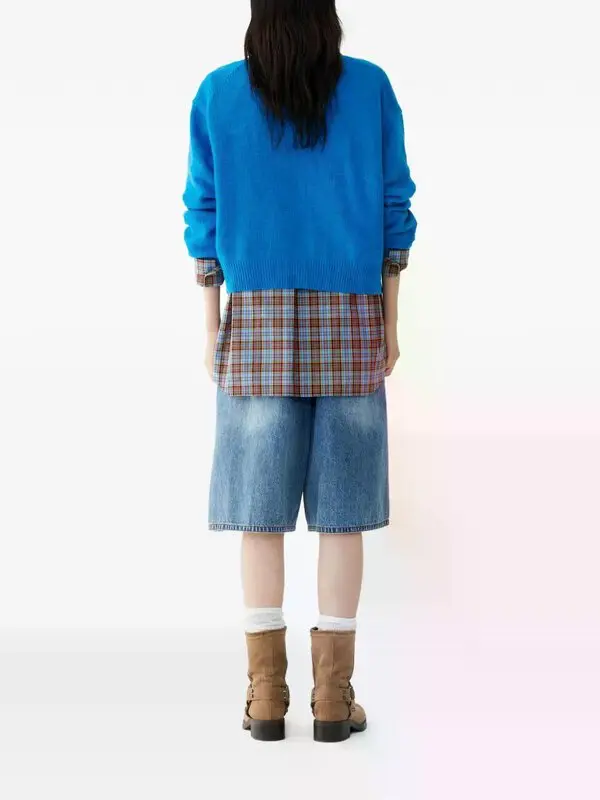 STUDIO TOMBOY Buttoned Cardigan With Embroidered Logo - Blue