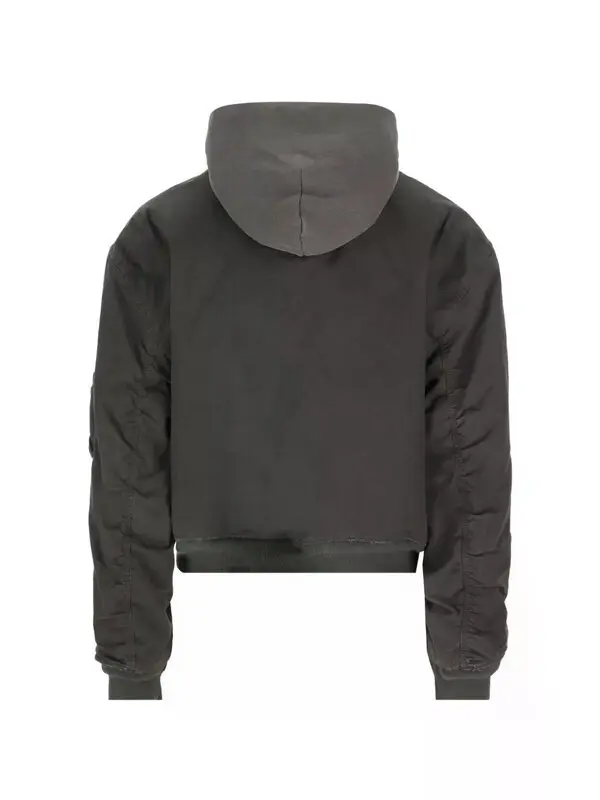Balenciaga Hooded Zip-up Bomber Jacket - Grey