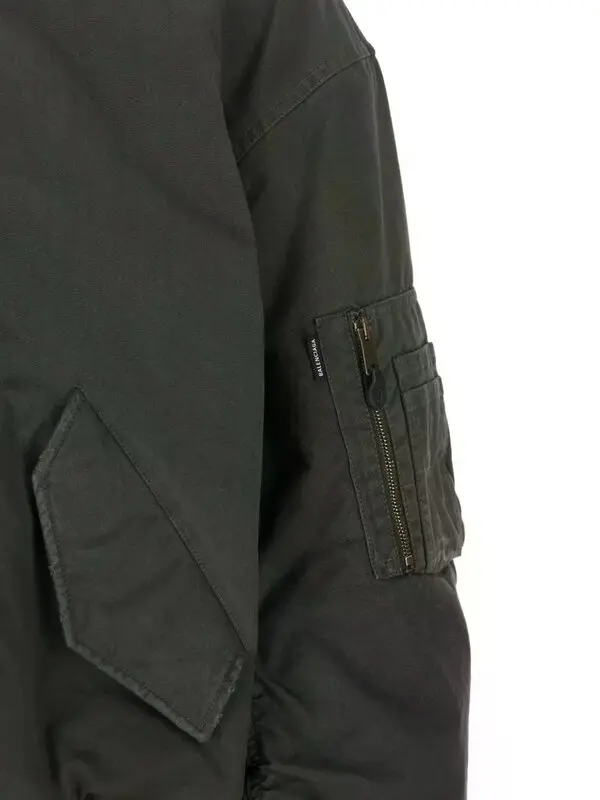 Balenciaga Hooded Zip-up Bomber Jacket