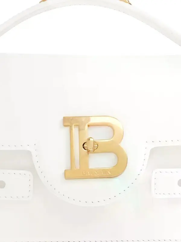 Balmain 24 B-buzz Tote Bag With Gold-tone Hardware - White