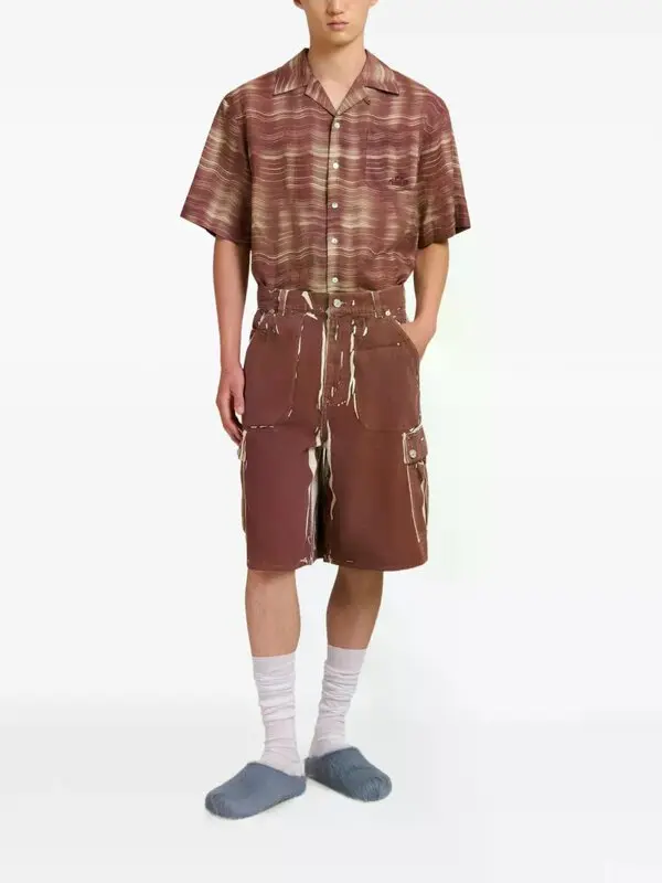 Marni Belt-loop Printed Wide-leg Shorts