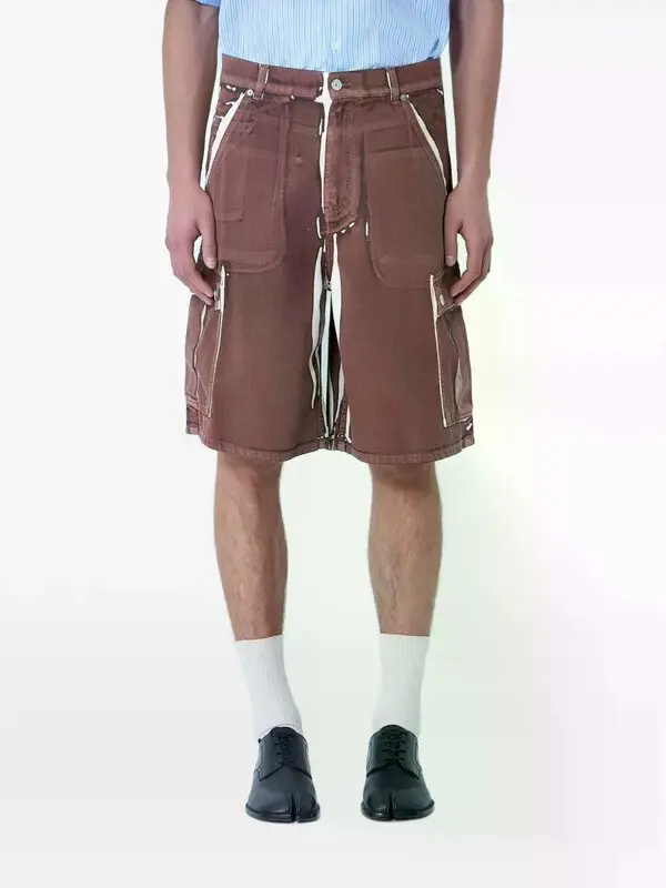 Marni Belt-loop Printed Wide-leg Shorts - Brown