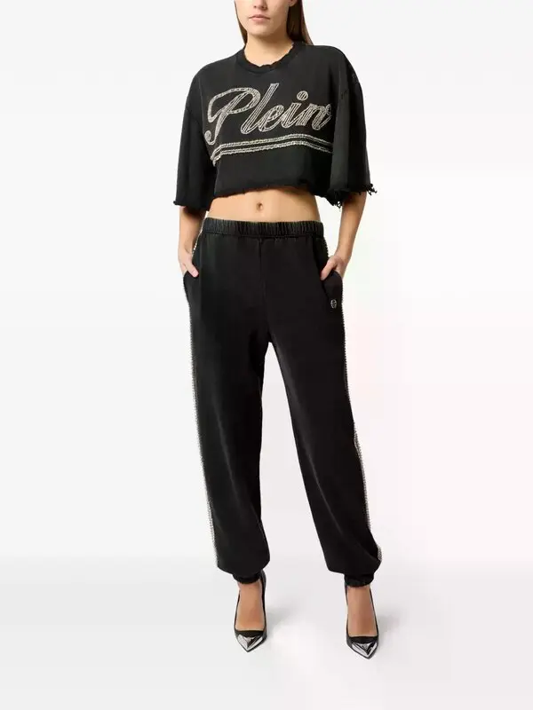 Philipp Plein Embellished Cropped T-shirt - Black