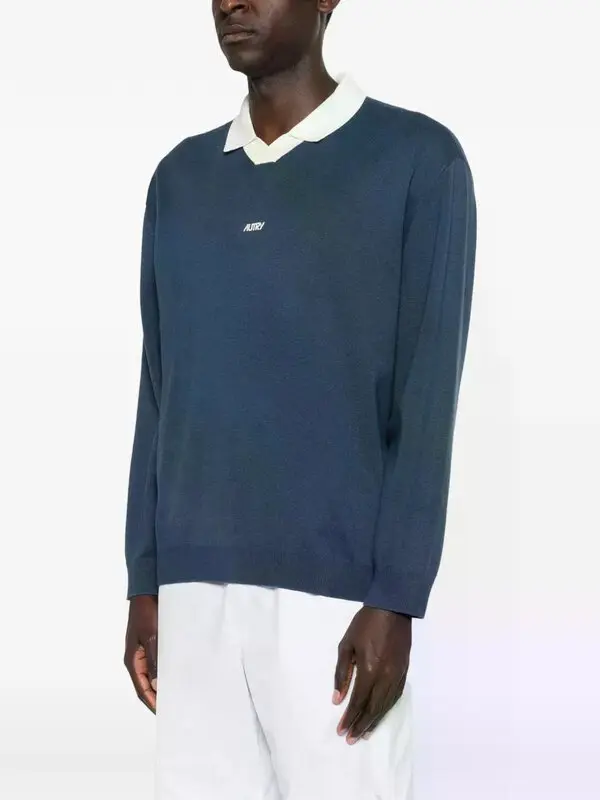 AUTRY Logo-print Knitted Sweatshirt