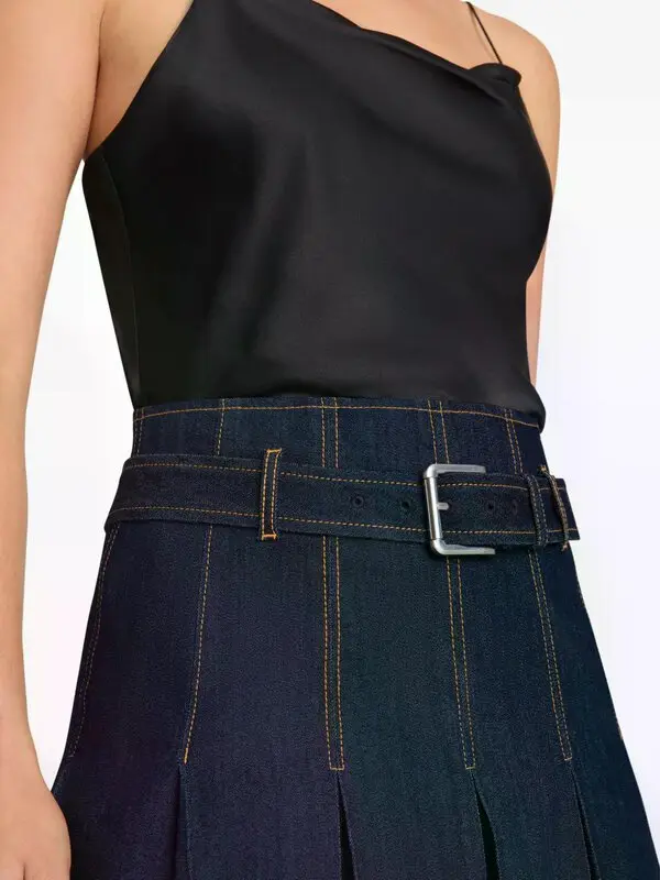 Cinq À Sept Rylee Belted Pleated Midi Skirt