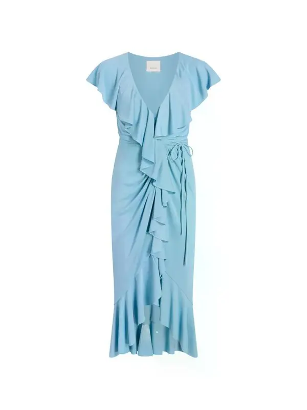 Cinq À Sept Malak Ruffled Asymmetric Dress - Blue