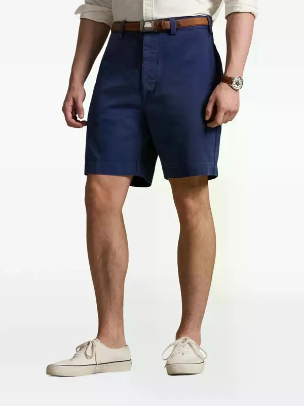 Polo Ralph Lauren Twill Shorts With Logo Patch - Blue
