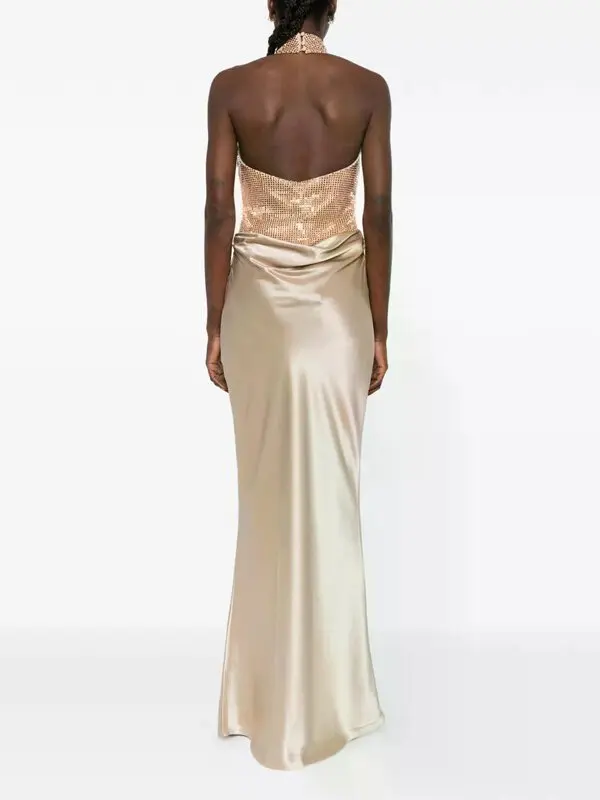 Retrofete Vanya Sequin Halterneck Maxi Dress