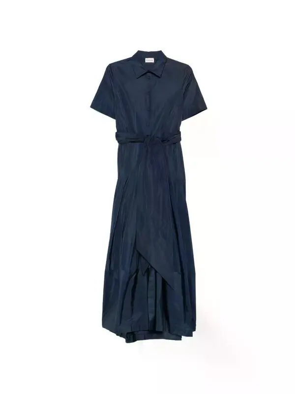 P.a.r.o.s.h Self-tie Maxi Dress With Button Fastening - Blue
