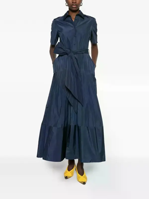 P.a.r.o.s.h Self-tie Maxi Dress With Button Fastening - Blue